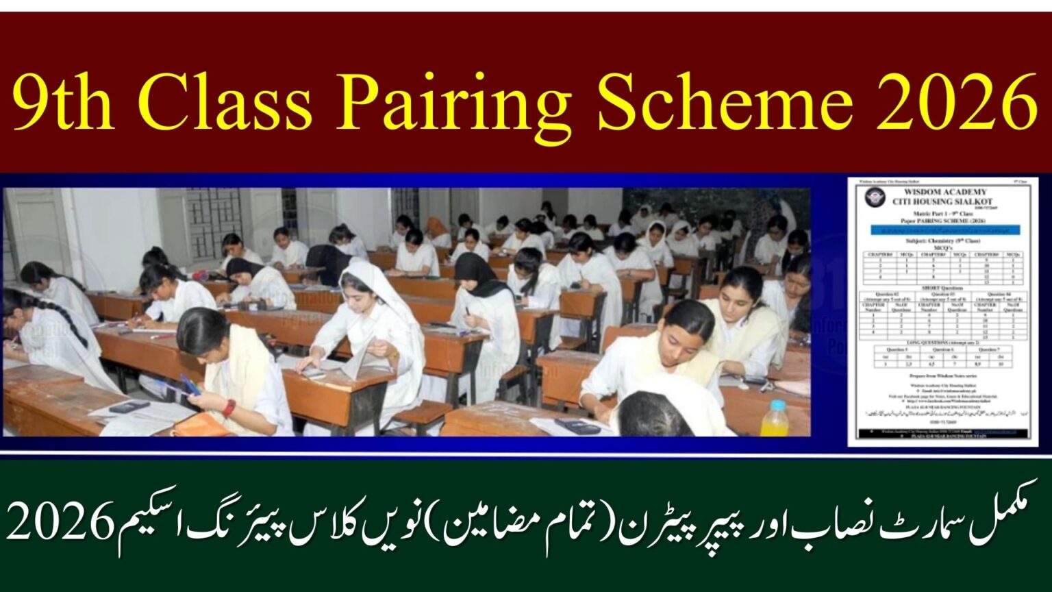 9th Class Pairing Scheme 2026 – Complete Smart Syllabus & Paper Pattern ...