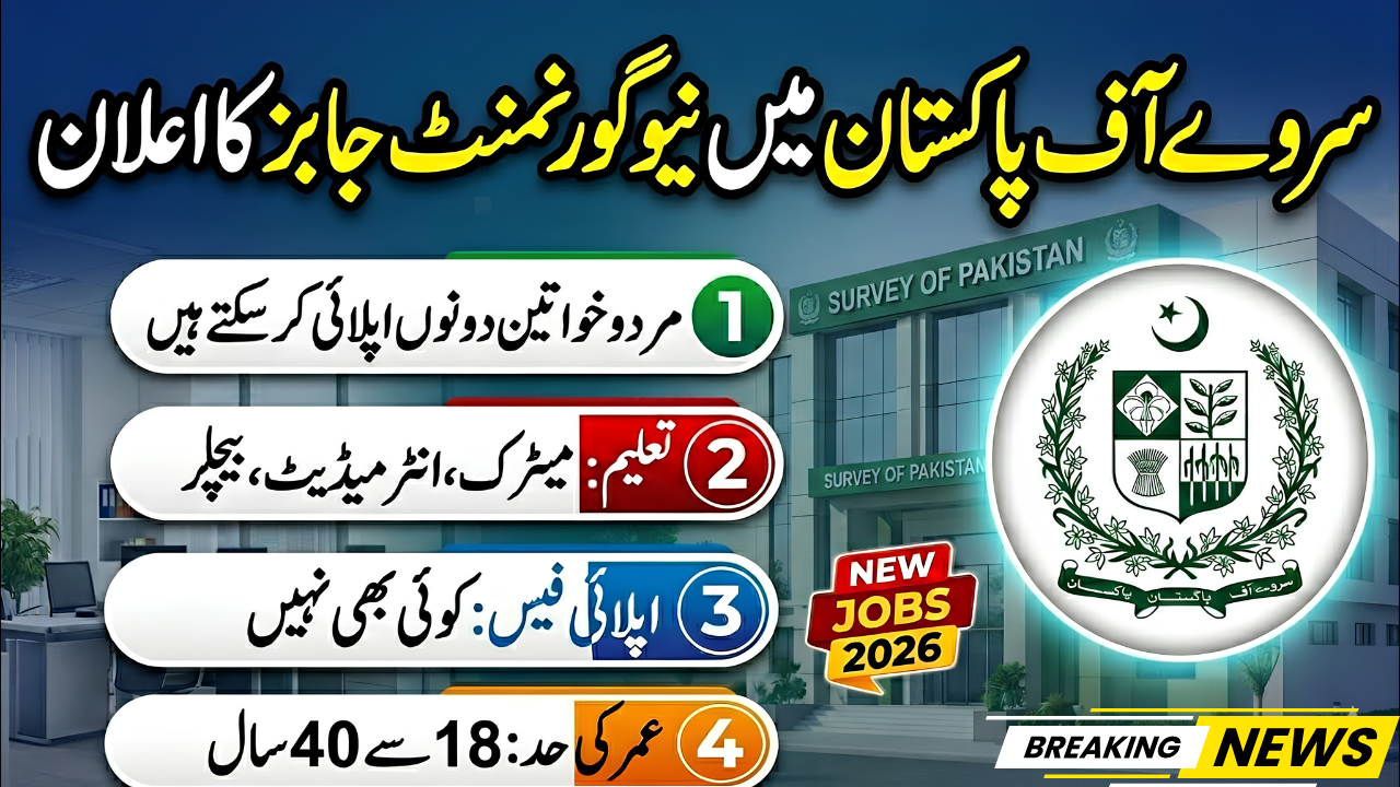 Big New! Survey of Pakistan Jobs 2026 – 260+ Government Vacancies Announced